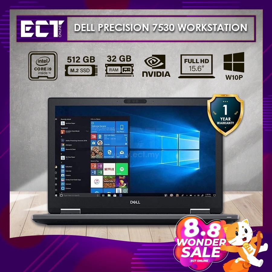 Dell Precision 7530 Workstation (i9-8950HK 4.80Ghz,512GB SSD,32GB ...