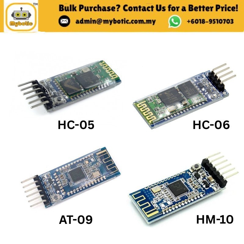 HC-05, HC-06, AT-09, HM-10 Bluetooth Module | Shopee Malaysia