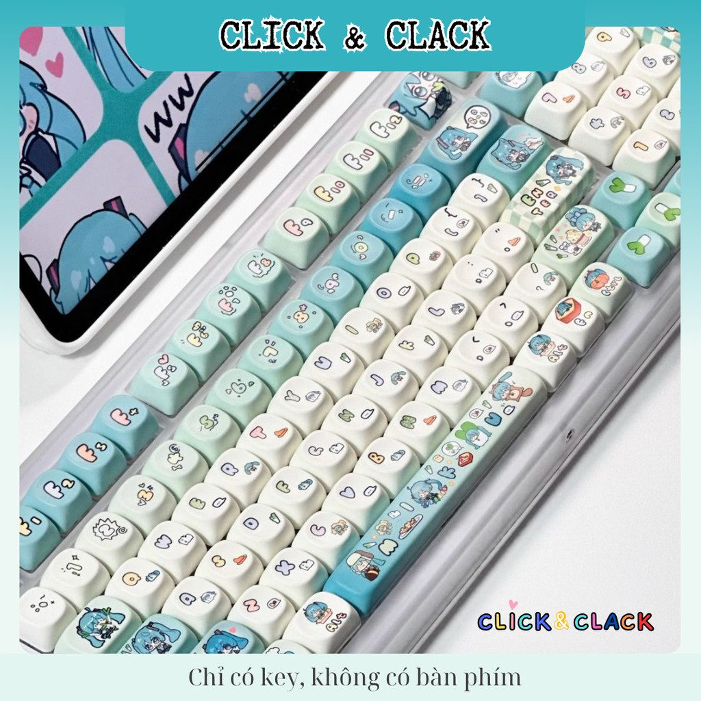 Hatsune Miku MOA profile Keycap - BPT dyesub 132 keys used on many ...