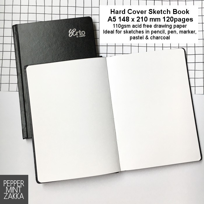 Arto A5 Hard Cover Sketch Book 1PCS - 148 x 210 mm 120pages 110gsm Acid ...
