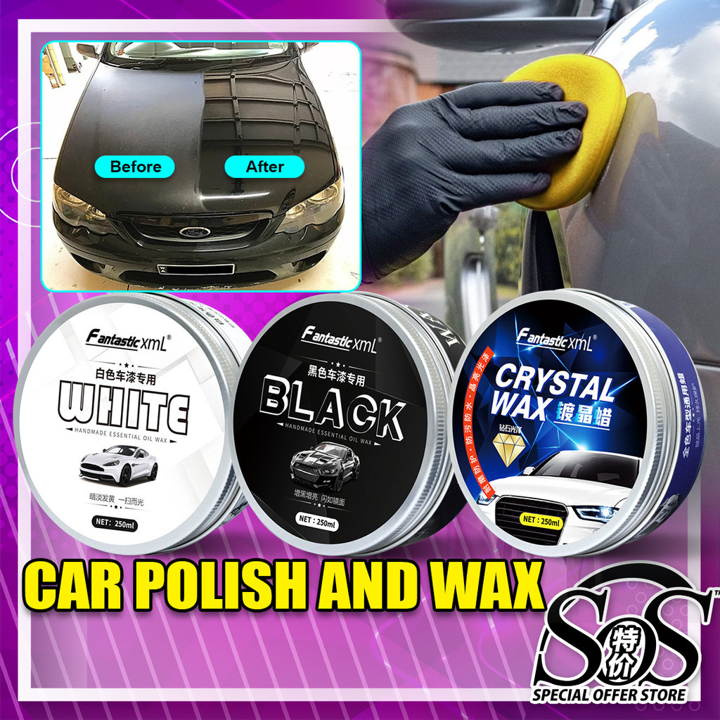 Car Wax Crystal & White & Black High Glossy Car Wax Paint Surface ...