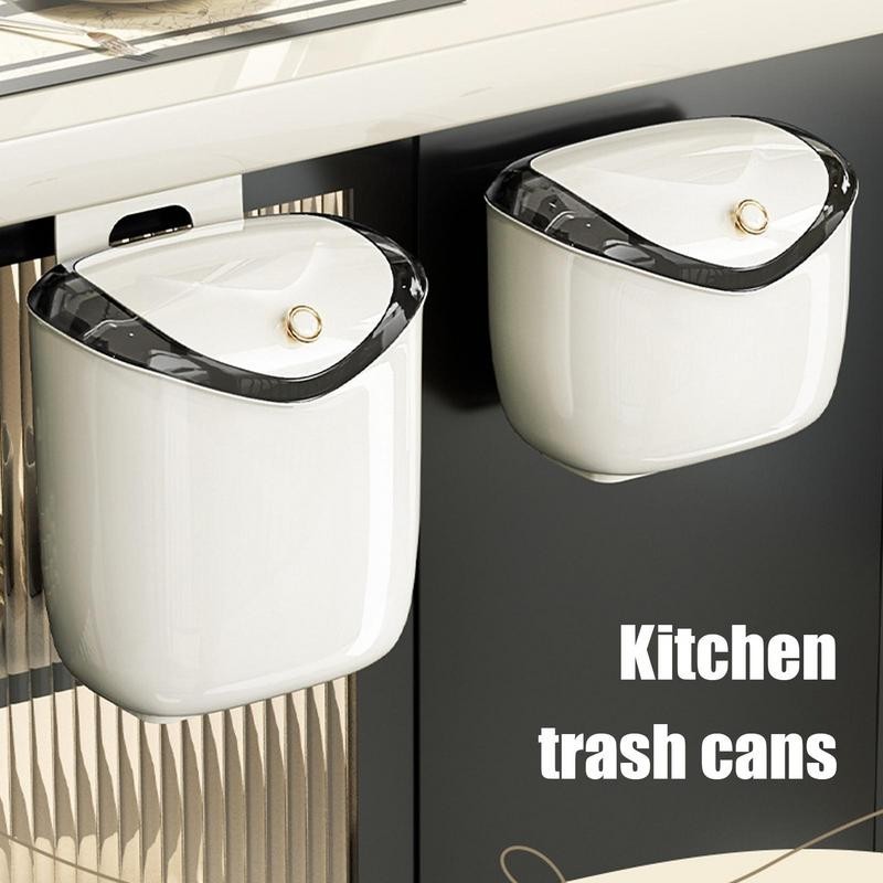Kitchen Trash Bin With Lid, Hanging Dustbin for Bathroom Toilet, 6L/9L ...