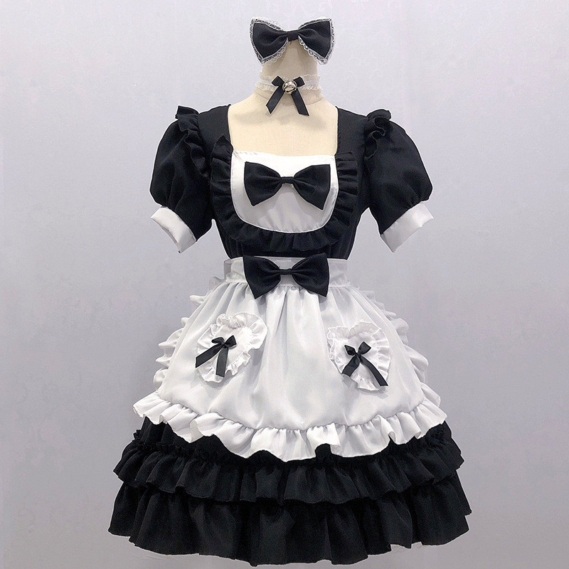 Original moon bottom black maid costume Gothic style lolita dress ...