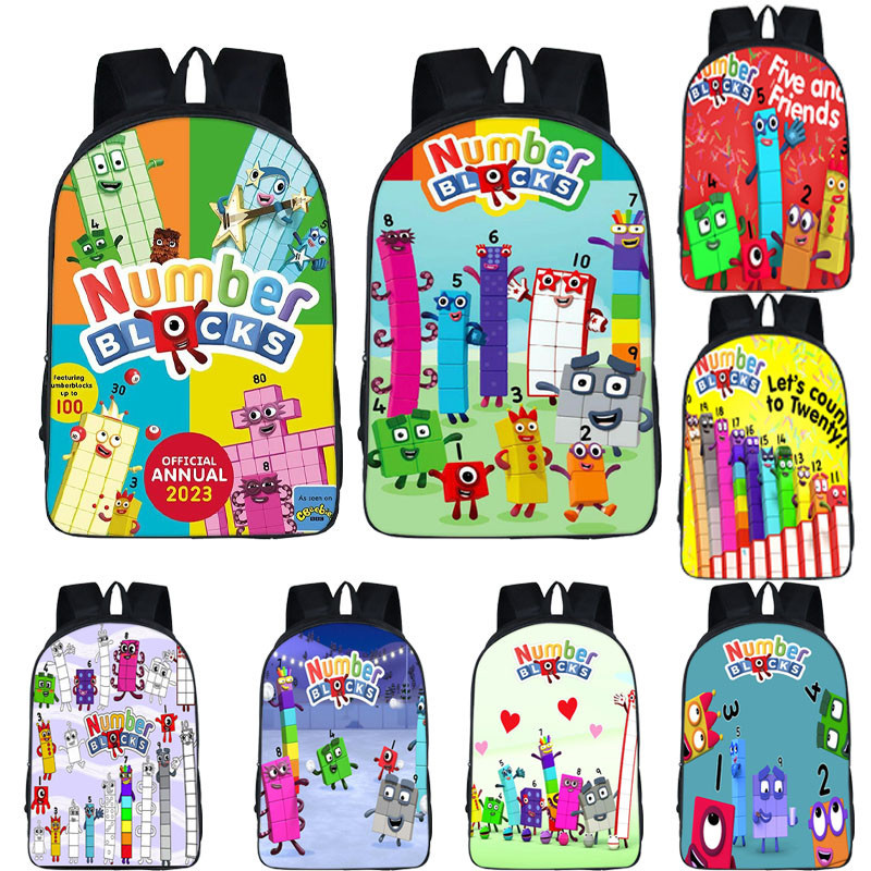Numberblocks Backpack School Bag kalis air pelajar hadiah sekolah ...