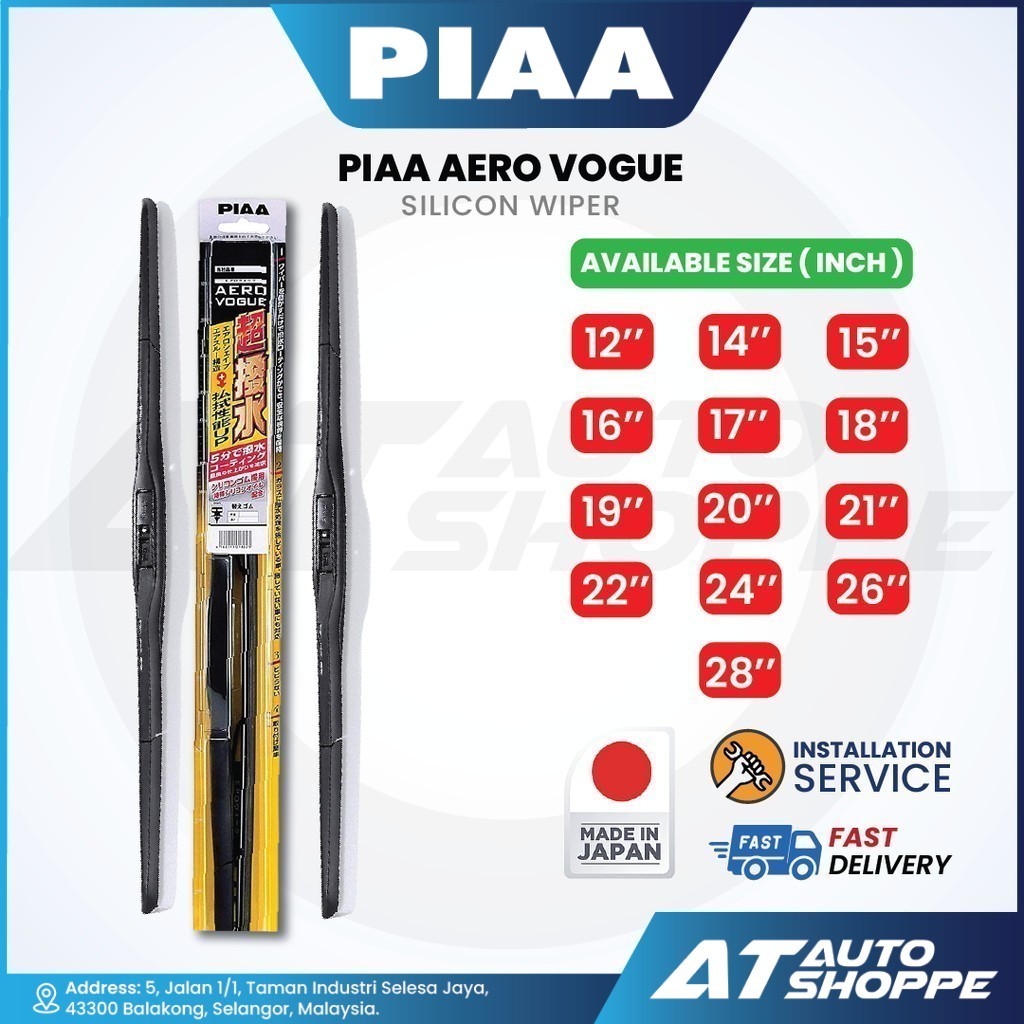 PIAA Aero Vogue Silicon Wiper 12” to 26” Best Car Wiper All Sizes (Product of Japan) | Shopee ...