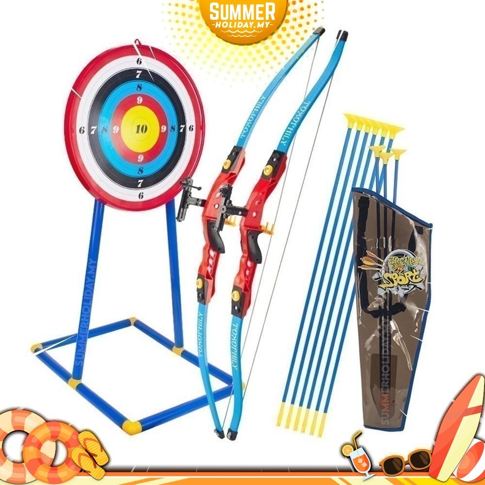 [Ada Laser] Kids Archery Bow Set Bow Arrow Target Stand Archer Toy ...