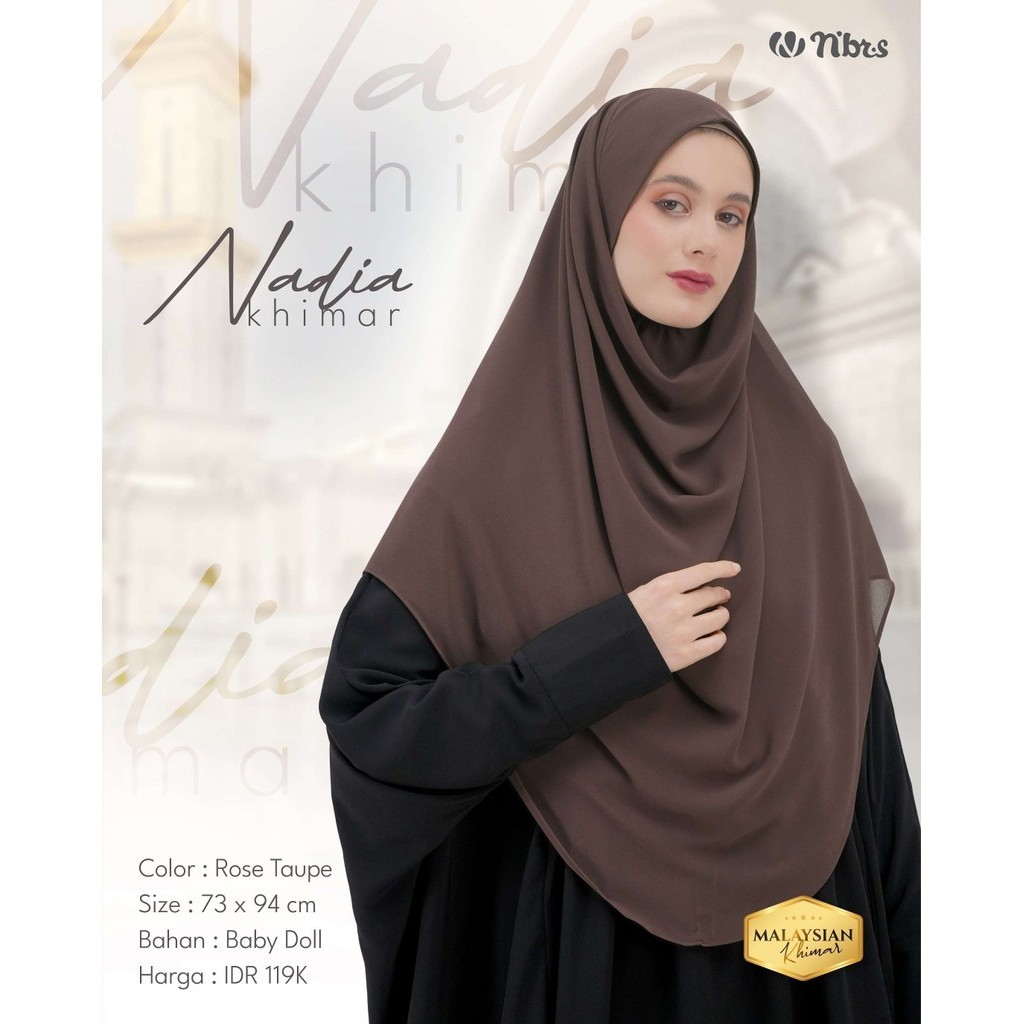 Nibras Nadia Khimar White Black Milk Chocolate Purple Rose Taupe Dark ...