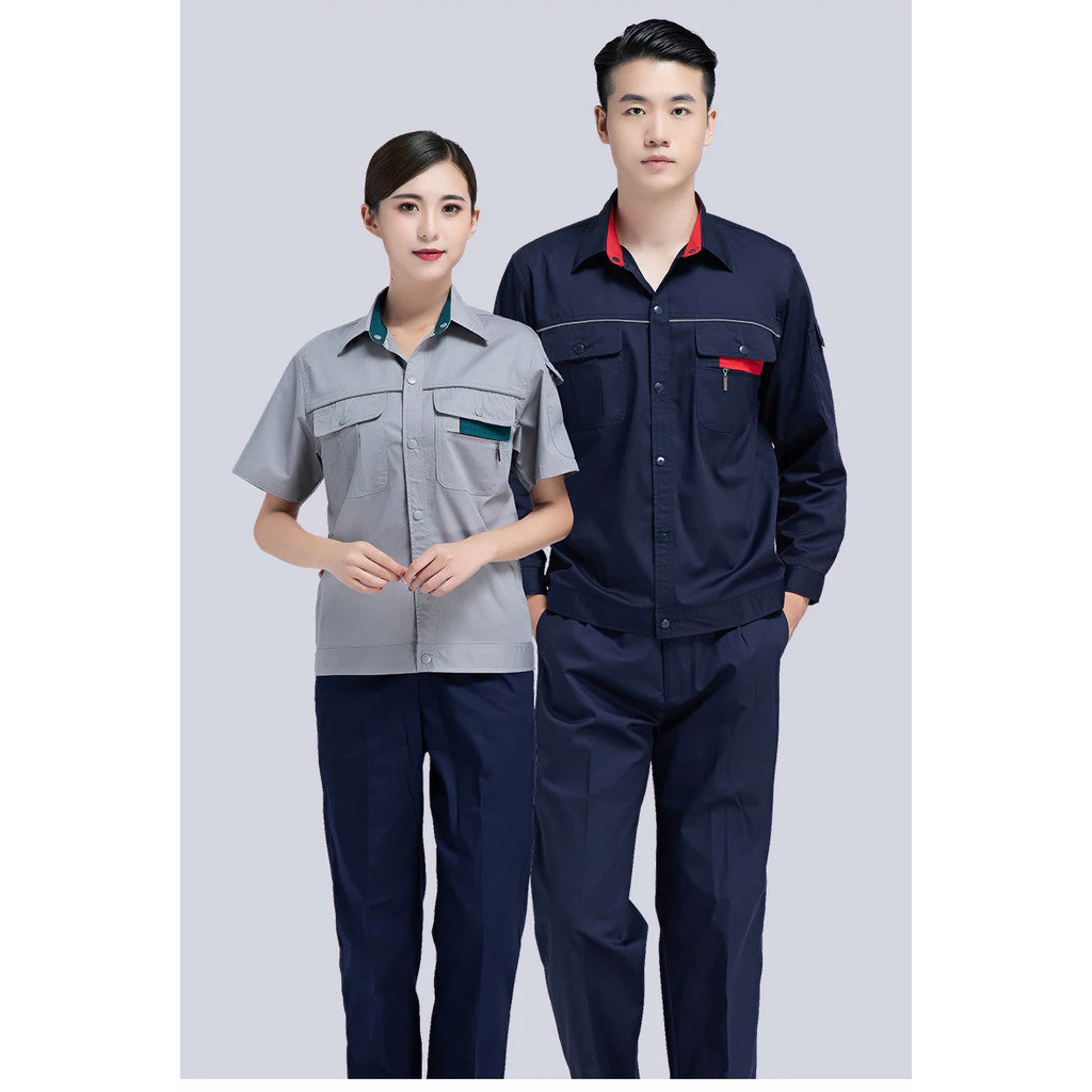 Summer Workwear Clothes Welding Men Short Sleeve Workmen Uniform Car ...