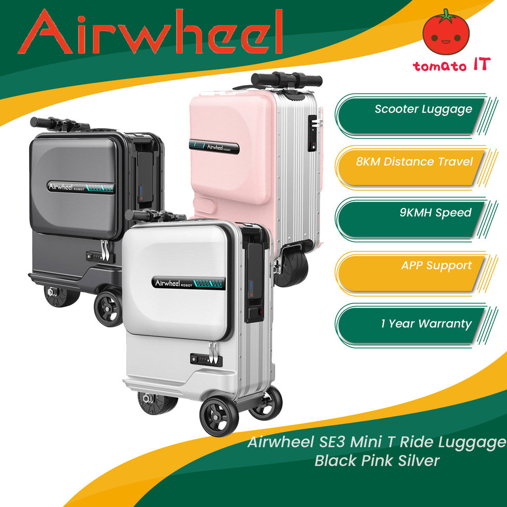 AIRWHEEL SE3 Mini T Ride Luggage- Black/Pink/Silver | Shopee Malaysia