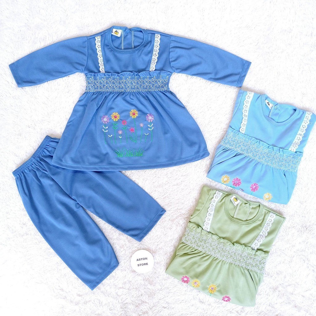 KATUN Baby Girl Long Sleeve Cotton Back Button Nightgown Suit 3-18 ...