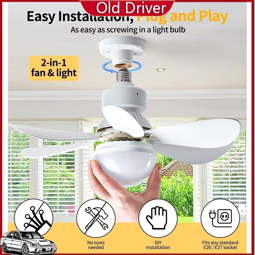 E27 Ceiling Fan With Light 30W 40W Fan Light Ceiling Fan Light Fan ...