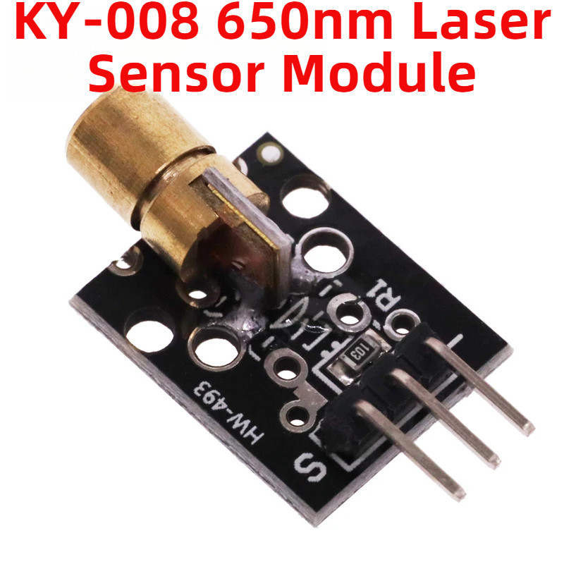 1/5/10pcs KY-008 650nm Laser Sensor Module 6mm 5V 5mW Red Dot Diode Copper Head for Arduino ...