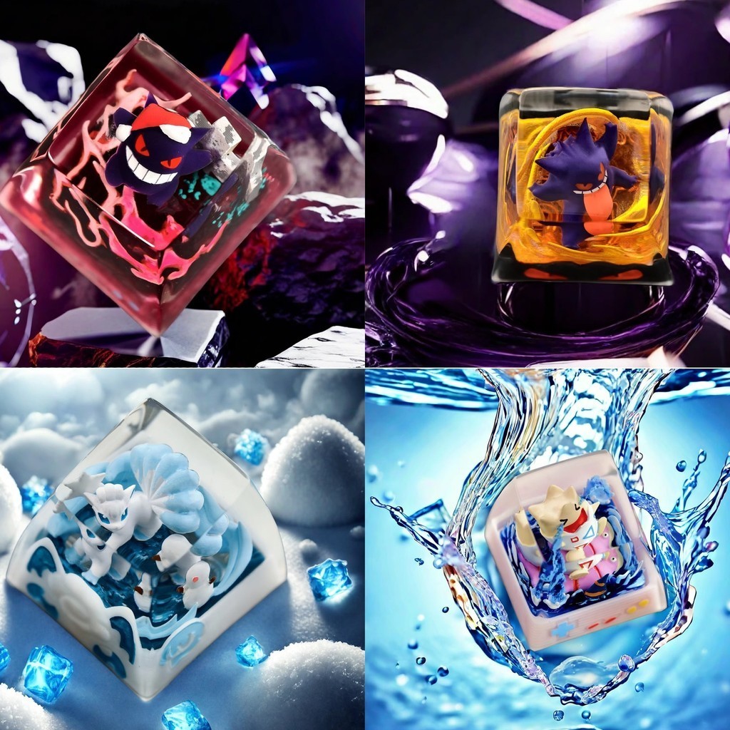 Pokemon Gengar Bulbasaur Drip-glue Keycap PBT Dragonite Togepi ...
