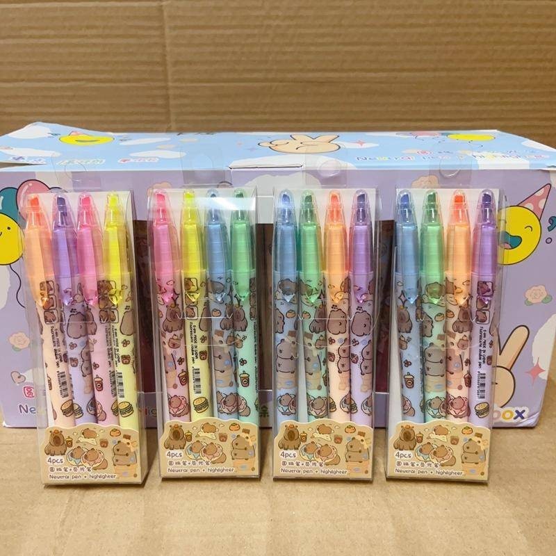 4pcs/Lot Capybara Double Pen Blue ink ballpoint pen and Head ...