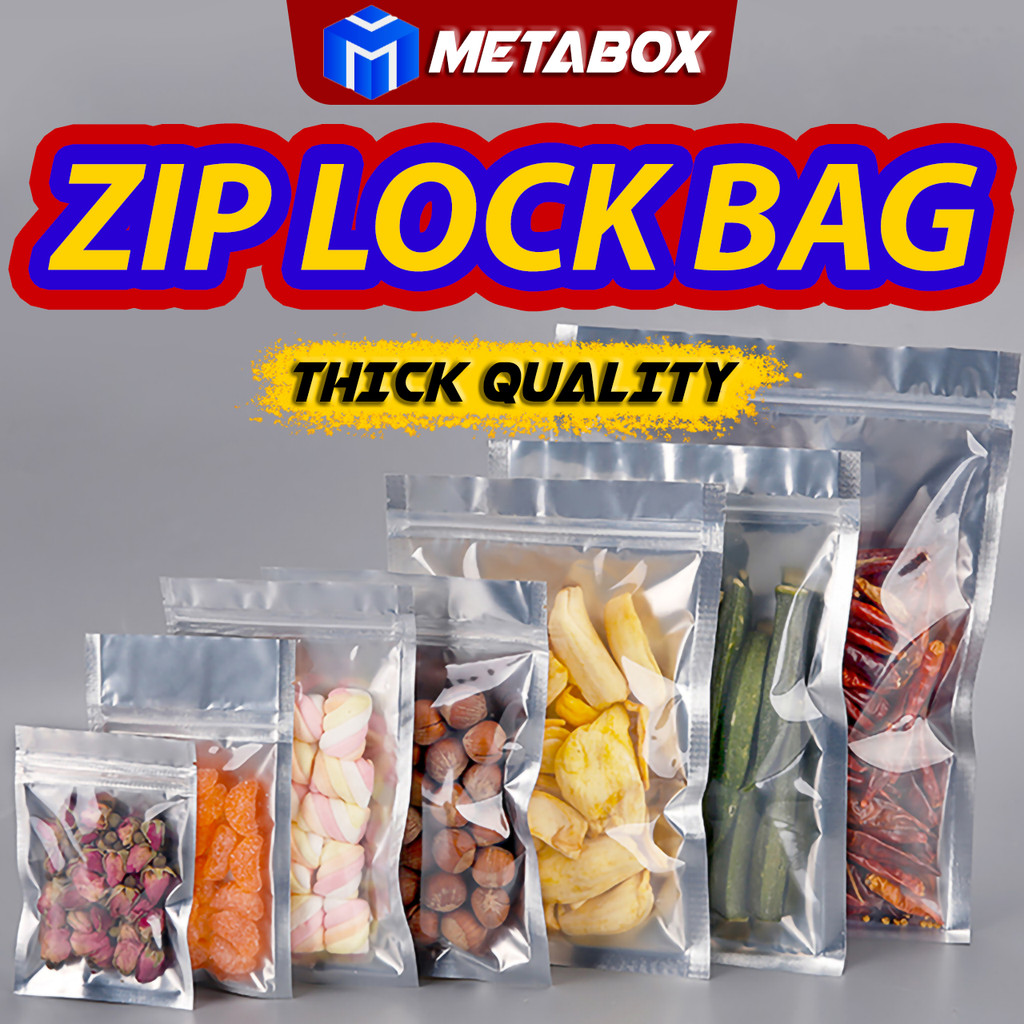 METABOX Aluminium Transparent Zip Lock Plastic Bag Zip Bag Plastic ...