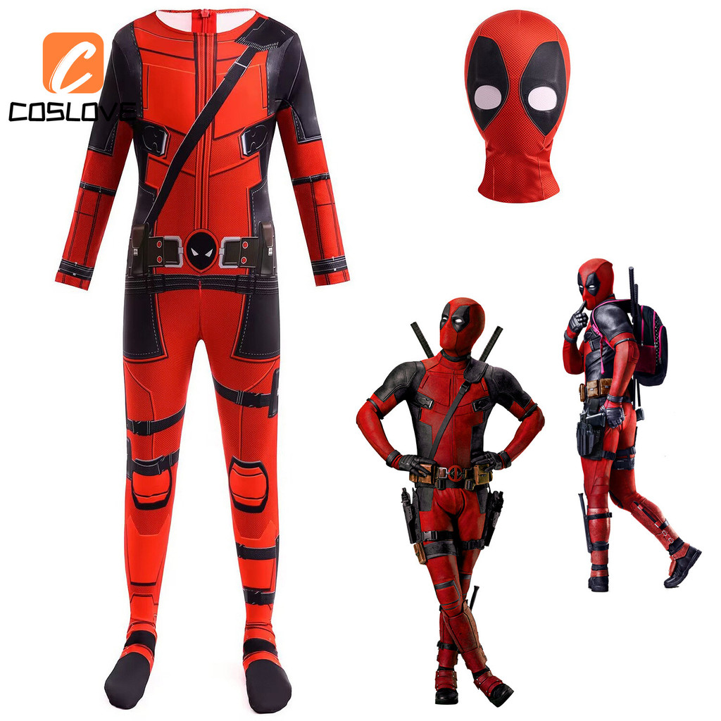 Anime Character Deadpool Cosplay Clothing Full Set Costume Jumpsuit For ...