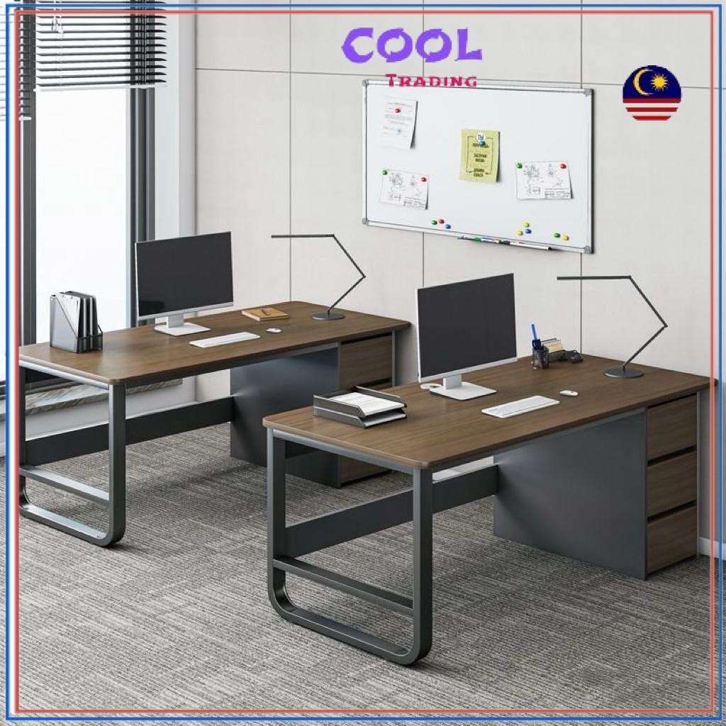 P 100cm / 120cm Multifunction Computer Study Table With Drawer Wood ...