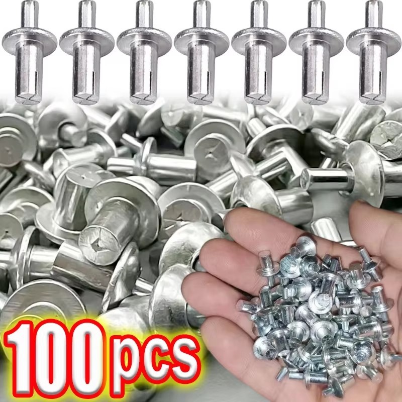 20/50/100Pcs Hammer Drive Expansion Nails Head Piercing Rivet Aluminum ...