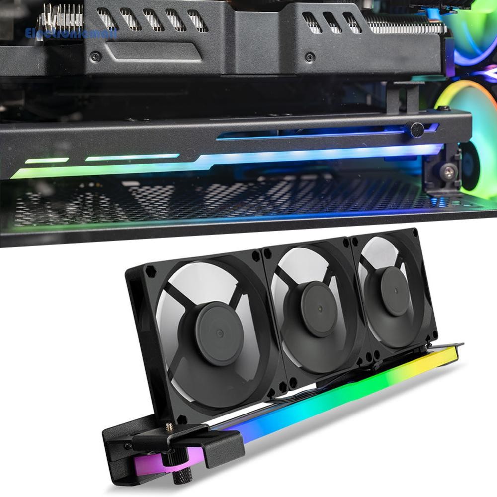 AU 2 in 1 RGB LED Graphics Card Holders with 3x80mm Fans 5V 3Pin ARGB ...