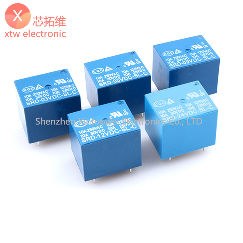 DC Power Relay 3V 5V 9V 12V 24V 10A SRD-03VDC-SL-C SRD-09VDC-SL-C SRD ...