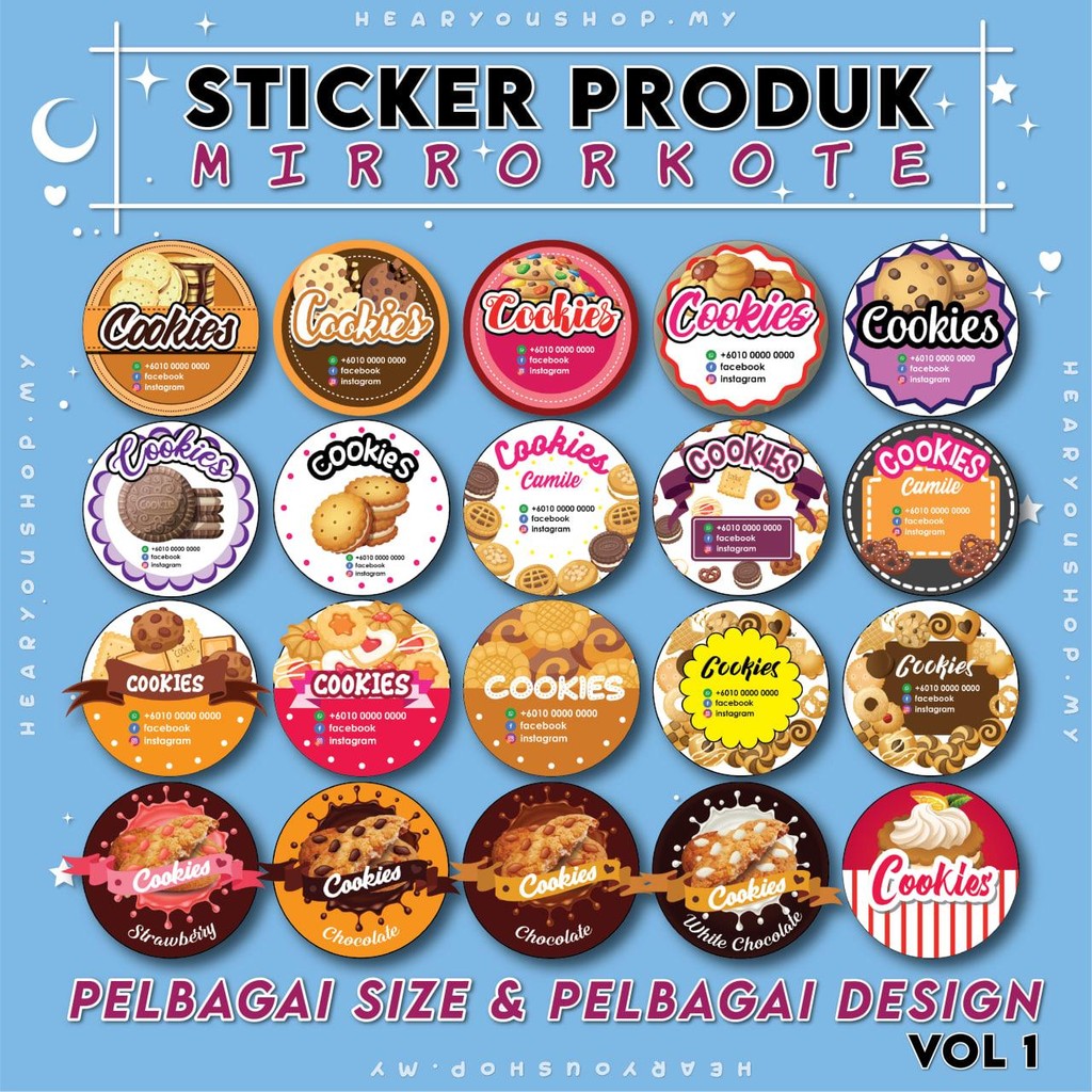 VOL 1 STICKER PRODUK, BISKUT RAYA , COOKIES , BAKERY DLL . STICKER ...