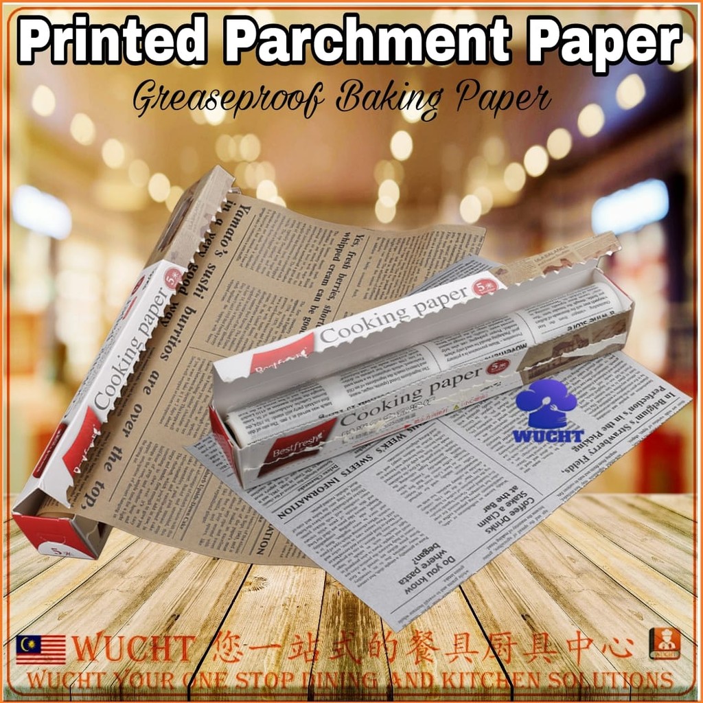 【WUCHT】30cm Printed Baking Paper in Roll Parchment Paper Brown Printed ...