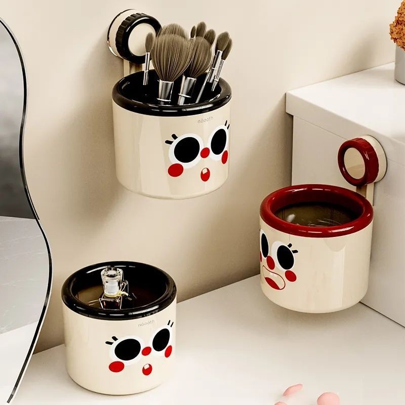 Suction Cup Small Trash Can Wall Mounted Cute Appearance Desktop Mini ...