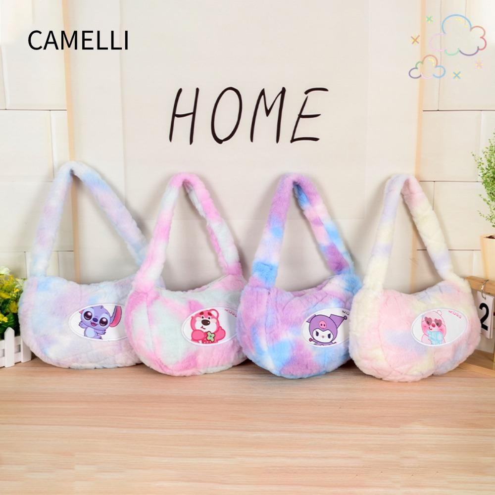 CAMELLI Plush Bags, Colored Handbag Cute Cartoon Carebear Children Bags ...