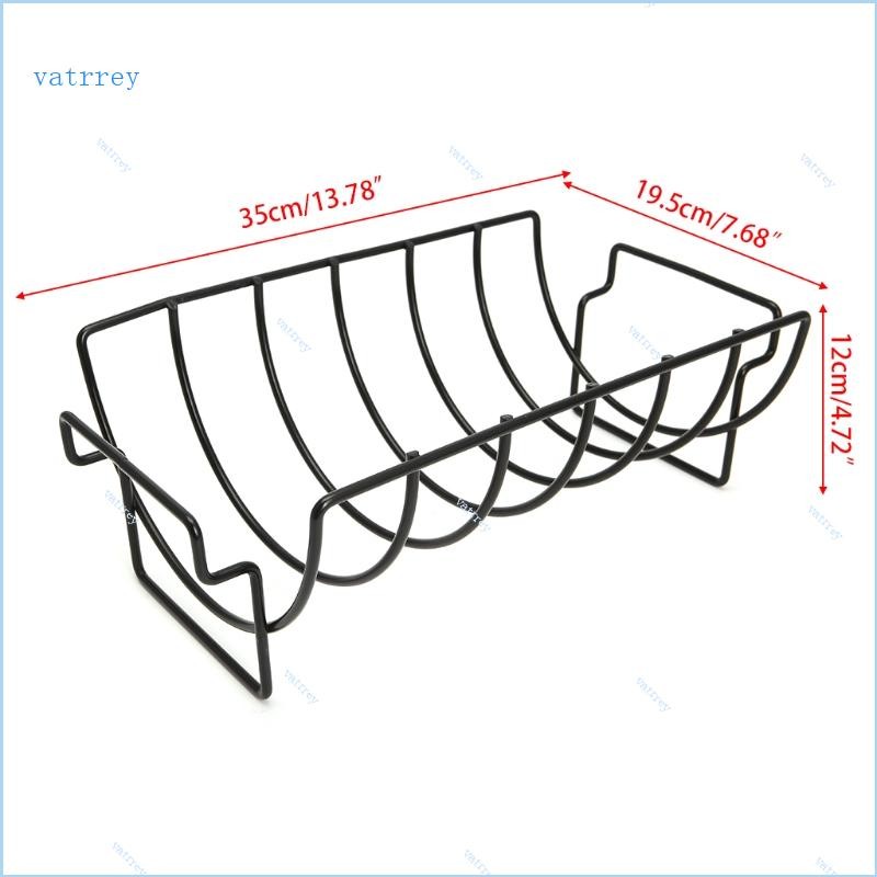 VA Non-Stick Metal Wire Stand BBQ Grill Steak Holder Roasting Rib Rack ...