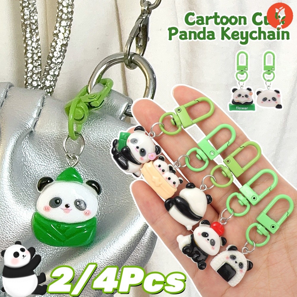 2/4Pcs Exquisite Cute Black White Panda Backpack Decoration Pendant ...