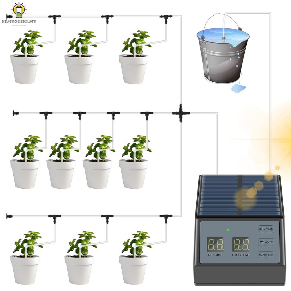 Solar Automatic Drip Irrigation Kit with 10m Hose IP67 Waterproof Solar ...