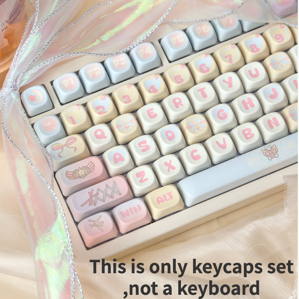 PBT Keycap MOA Original Magic Ulala Girl Keycap Cute Round Pink Dye ...