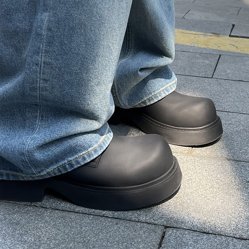 Maden Thick-Soled Mickey Derby Shoes Men's cleanfit High-End Matte Big ...