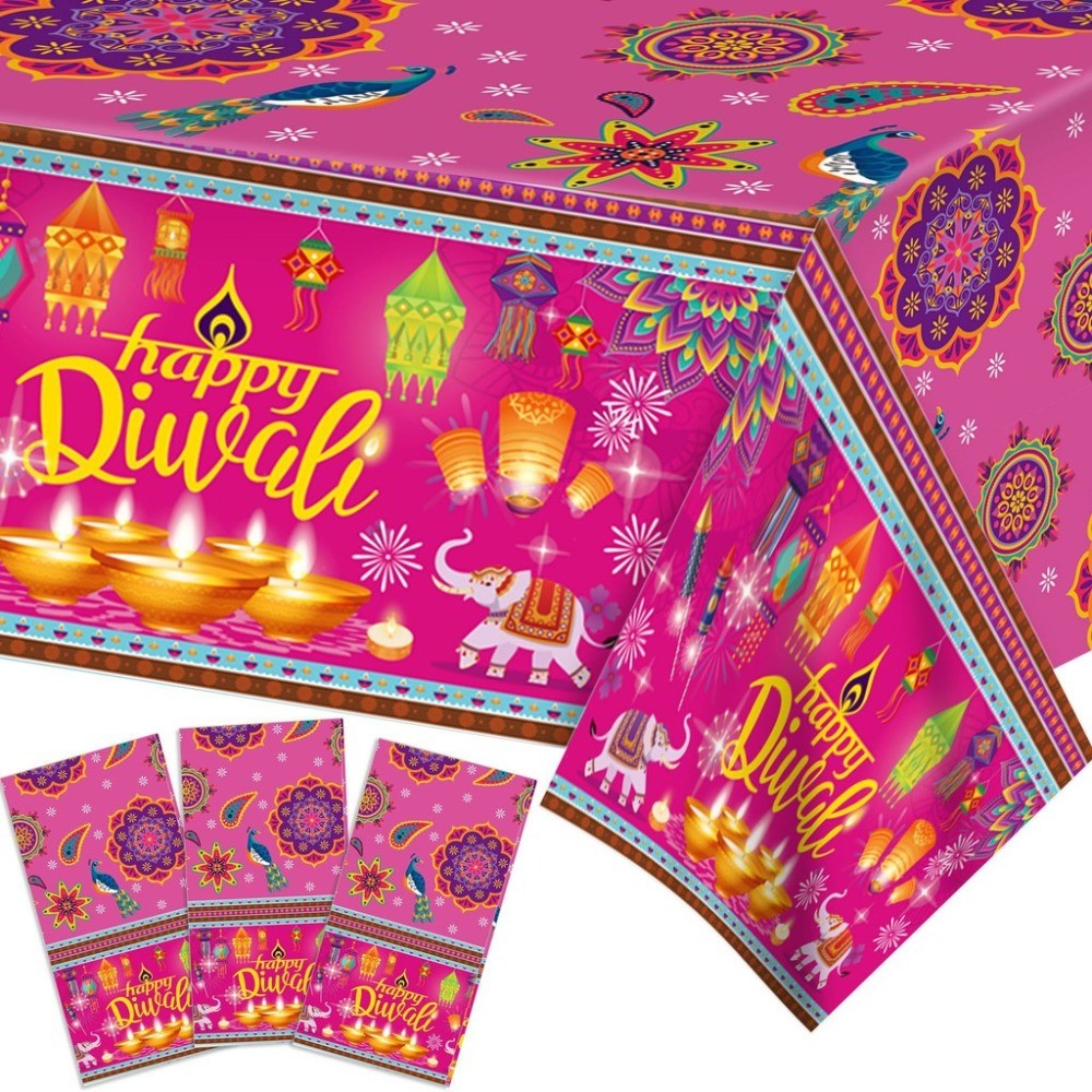 New Diwali Tablecloth 130 * 220cm Deepavali Festival Decoration Items ...