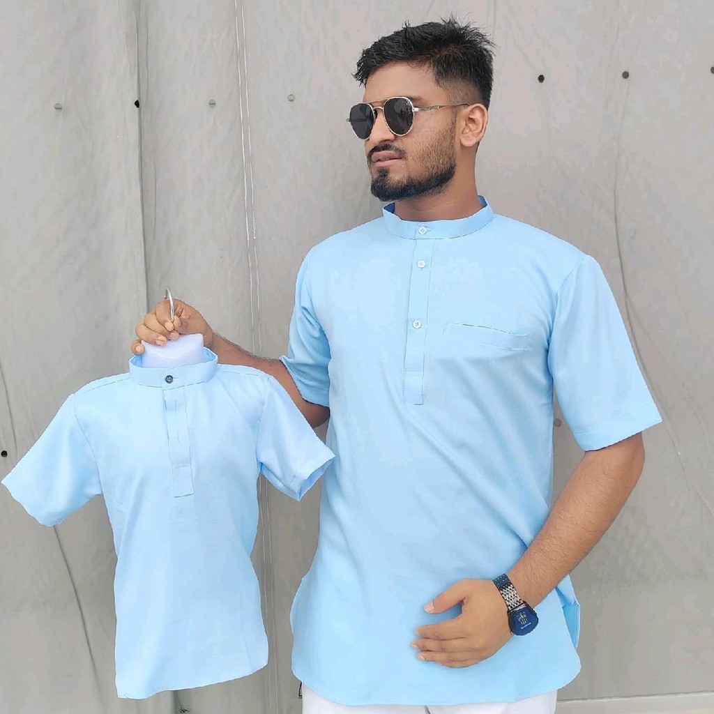 KURTA FAMILY SET MATCHING COMO CRAPE KAIN | Shopee Malaysia