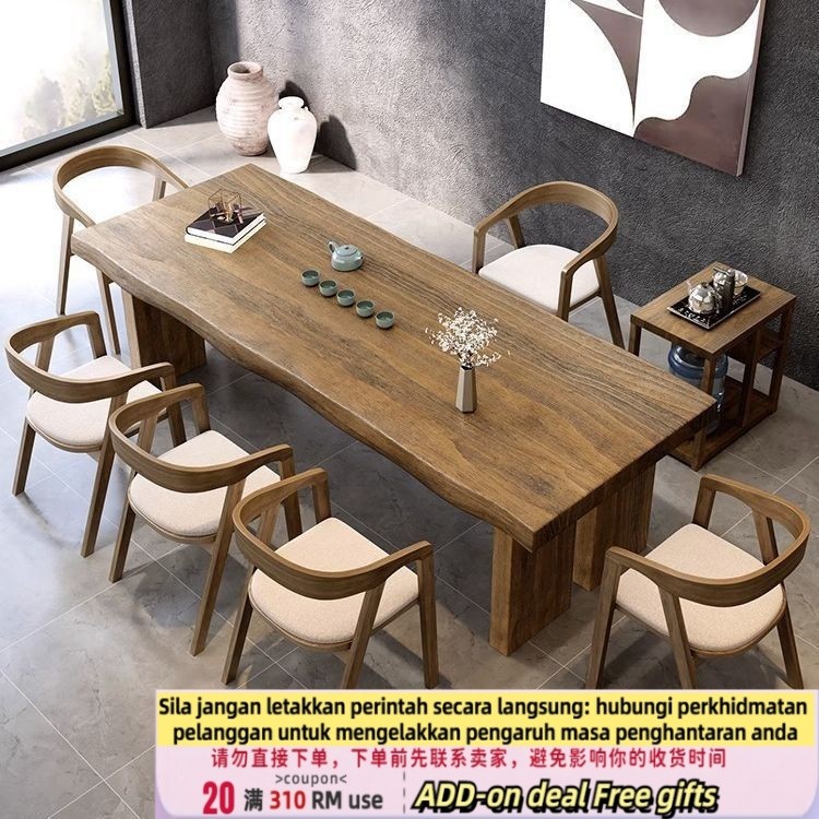 Get 7% coupon+gift】le Solid Wood Tea Table and Chair Integrated ...