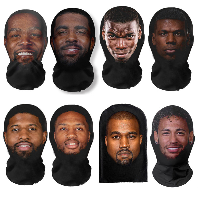 New 3D Printed Full Face Seamless Kanye Face Mask Celebrity Face Men ...