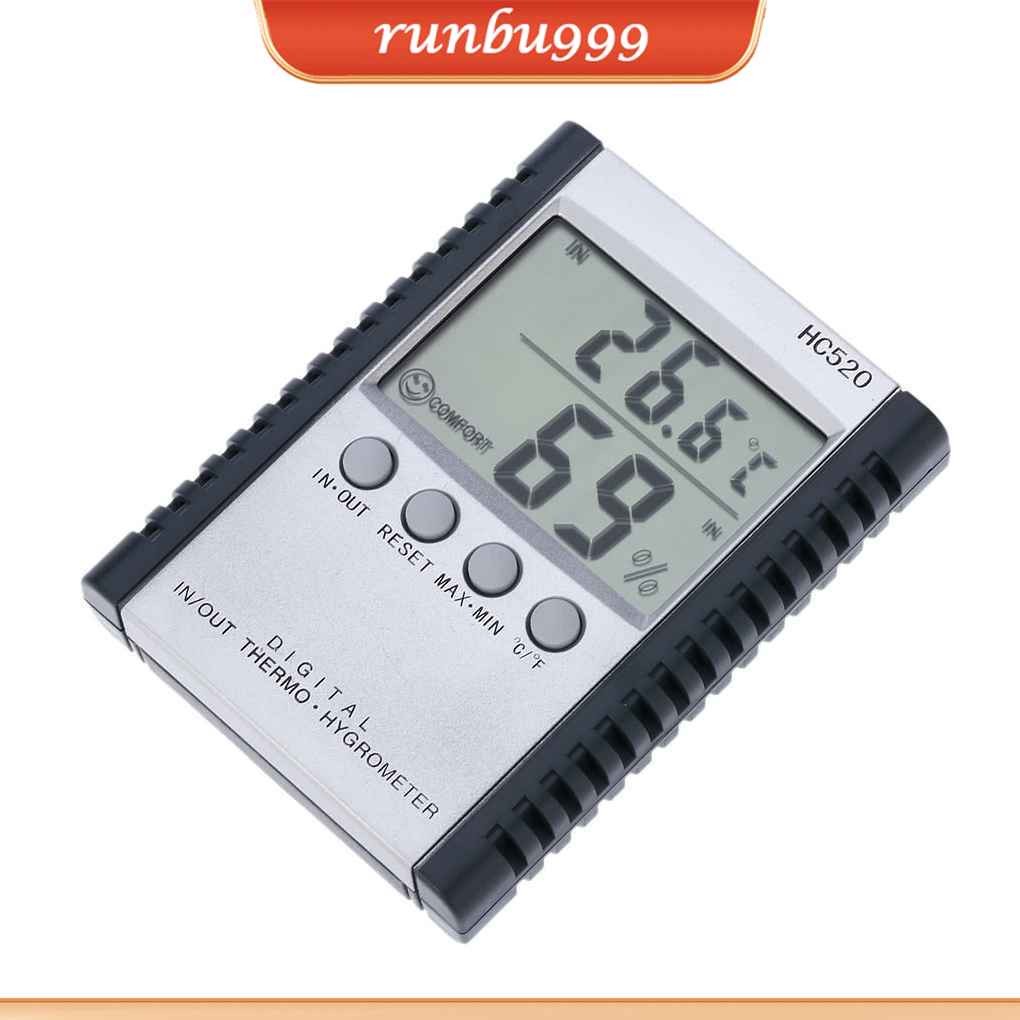 HC520 Digital In/Out Thermometer Hygrometer Temperature Meter Wire LCD ...