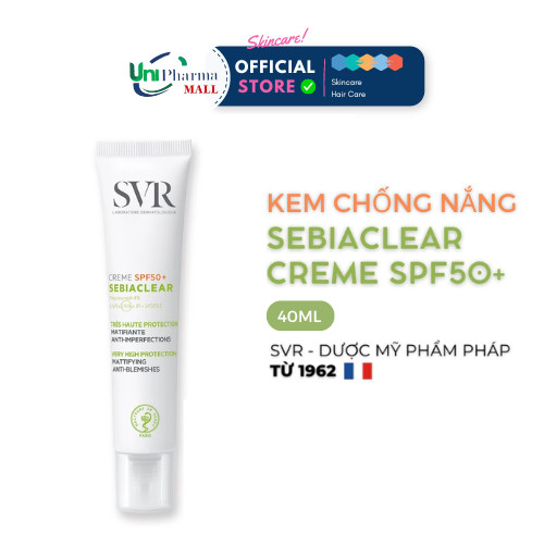 Svr Sebiaclear Creme Non-Greasy Sunscreen for Oily and Acne-prone Skin ...