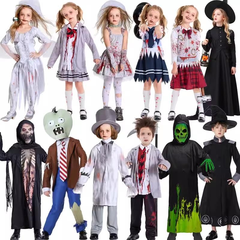 Halloween children's cosplay Death Witch Zombie Student Bloo万圣节儿童 ...