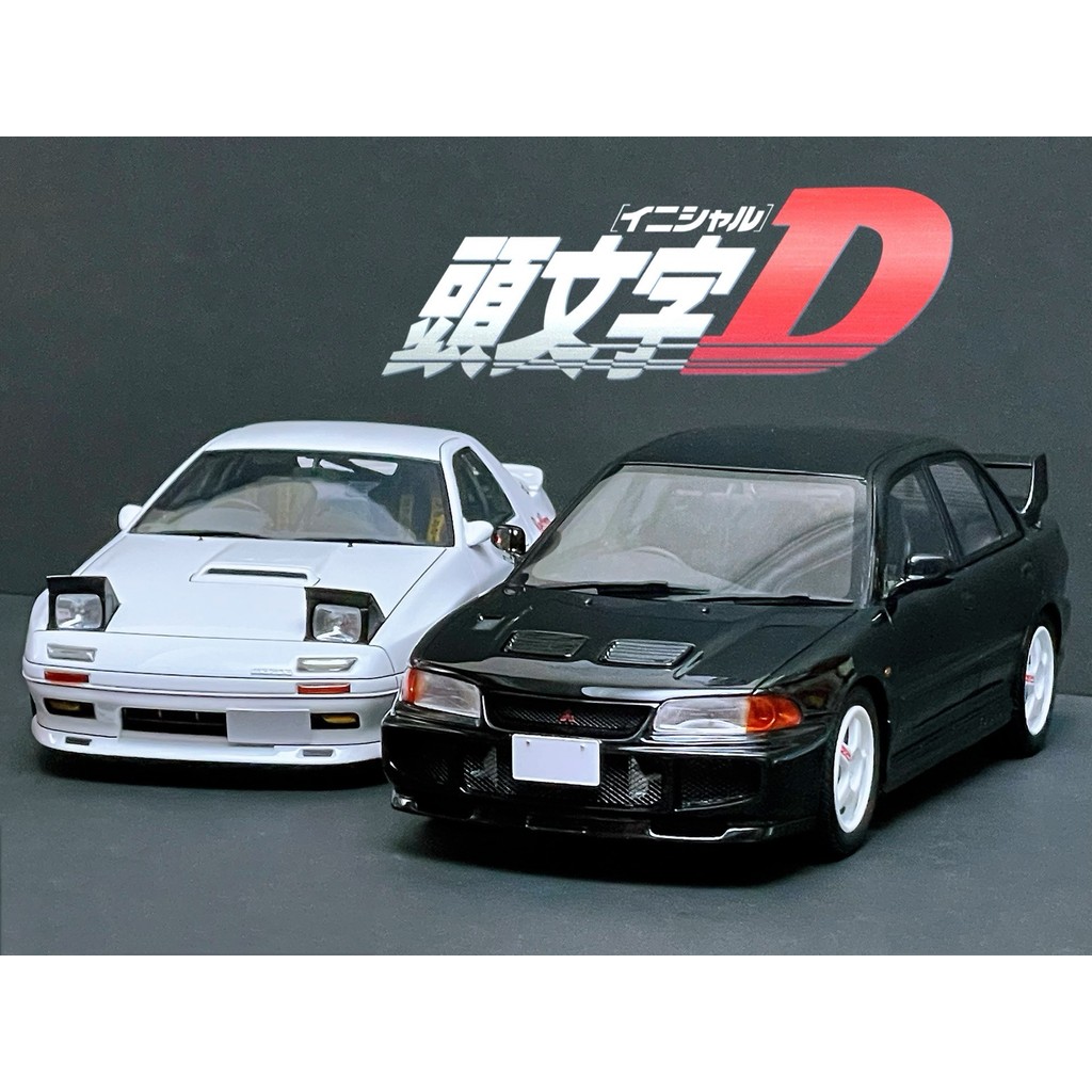 1/18 Initial D FC3S VS EVO3 Comic Version Mazda Savanna RX-7 Infini III ...