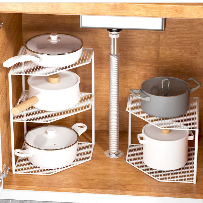 Storage Storage Handy Tool Pot Storage Rack Kitchen Countertop Corner Rack Household Sink Pot ...