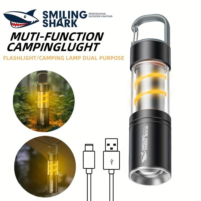 Smiling Shark Rechargeable Mini LED Flashlight Super Bright Zoomable ...