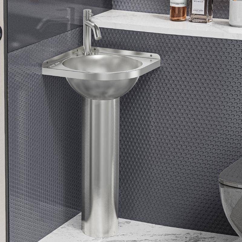 304 stainless steel column washbasin integrated floor standing ...