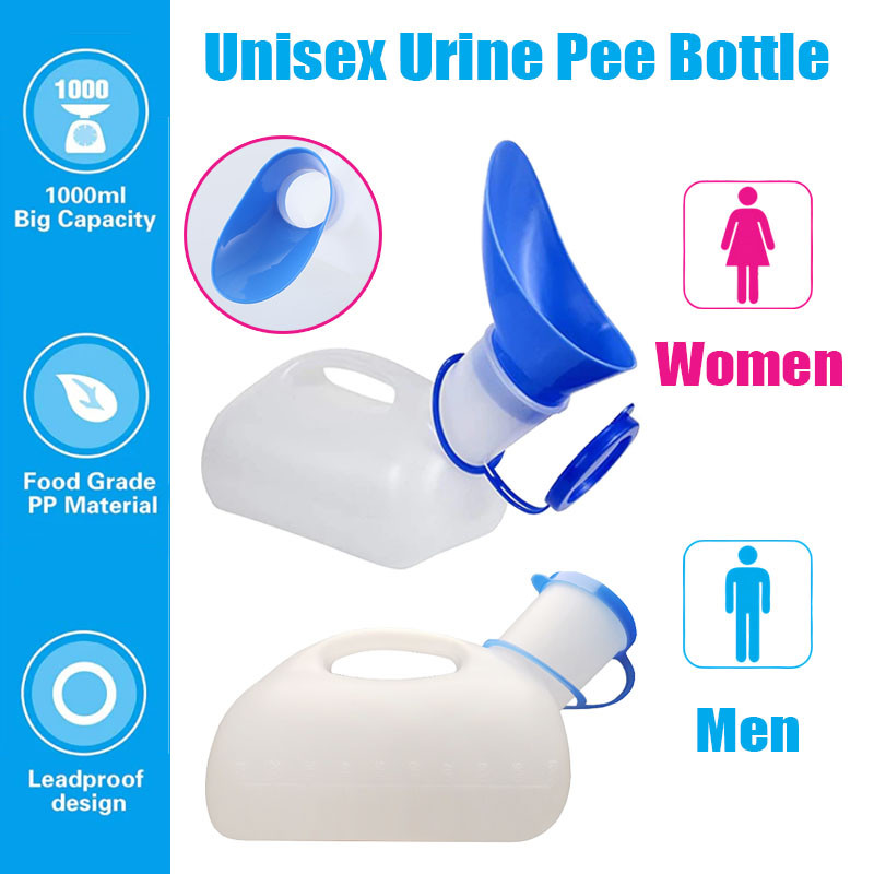 1000ML Unisex Urine Pee Bottle Adult Elder Plastic Urinal Travel ...