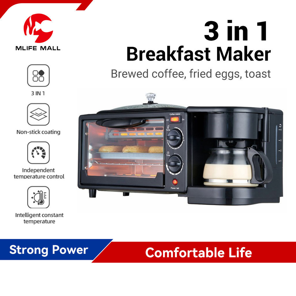 3In1 Breakfast Maker Multifunction Breakfast Machine Mini Drip Electric ...