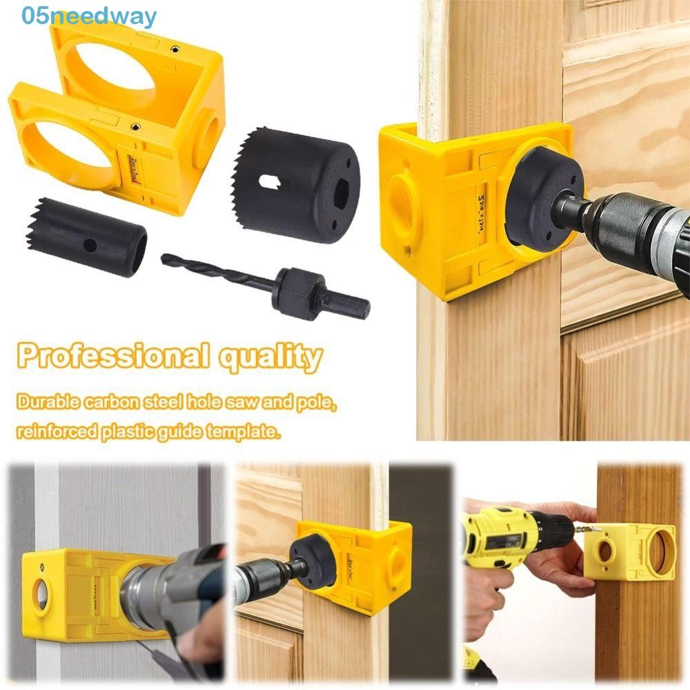 NEEDWAY Door Lock Installation Set, Carbon Steel ABS Door Lock Hole ...
