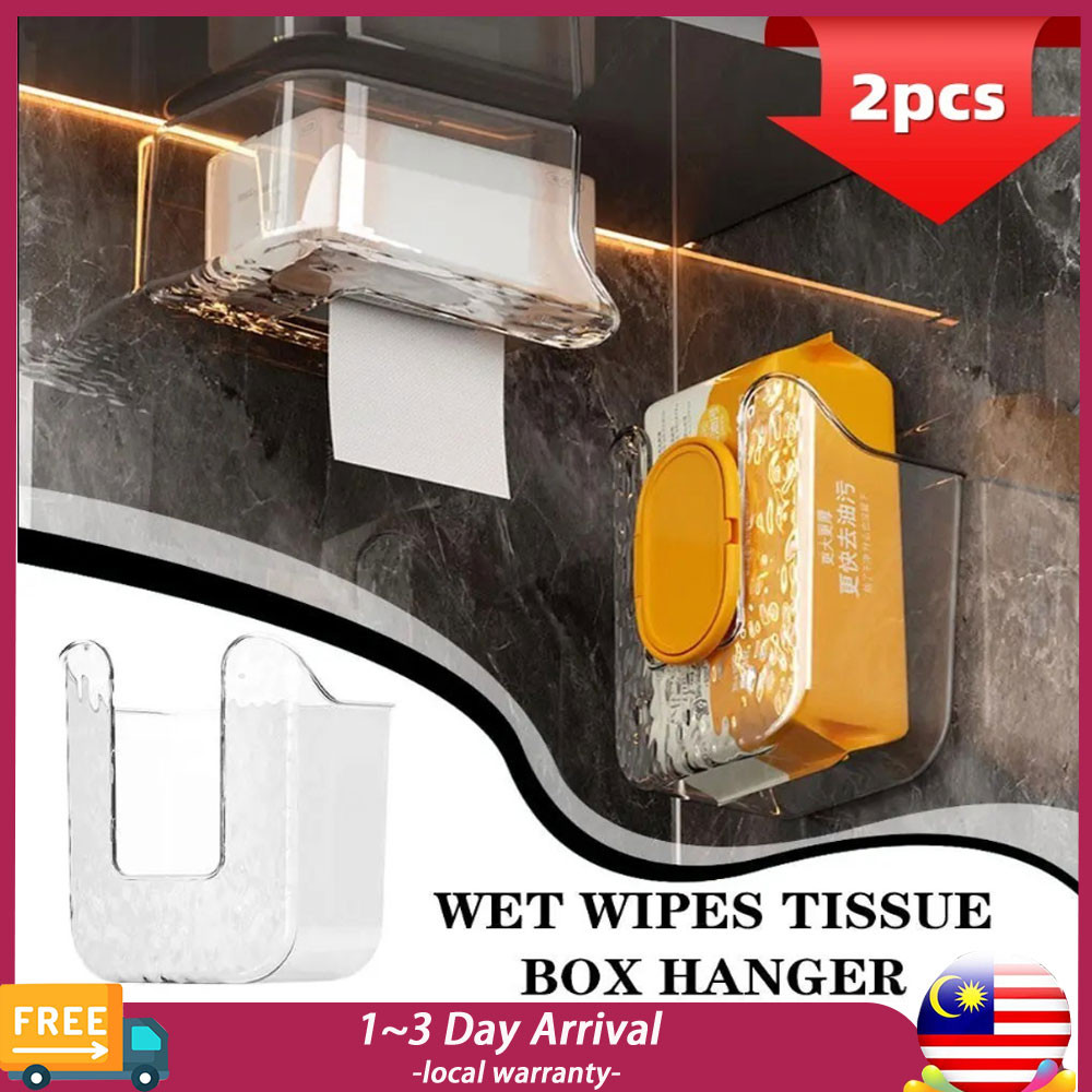 (Malaysia Stock) Kebidumei 2pcs Wall Mounted Tissue Box Kitchen Wipes ...