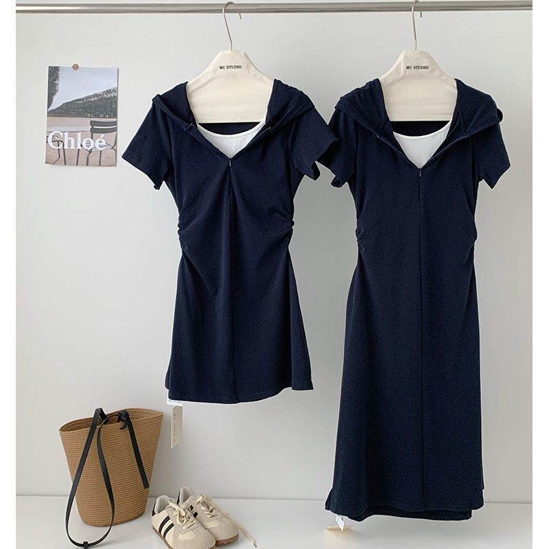 [Baru Ada Stok] Jumpsuit Bertudung Dua Kepingan Pelangsingan Kasual, Pakaian Panjang Berlipat ...