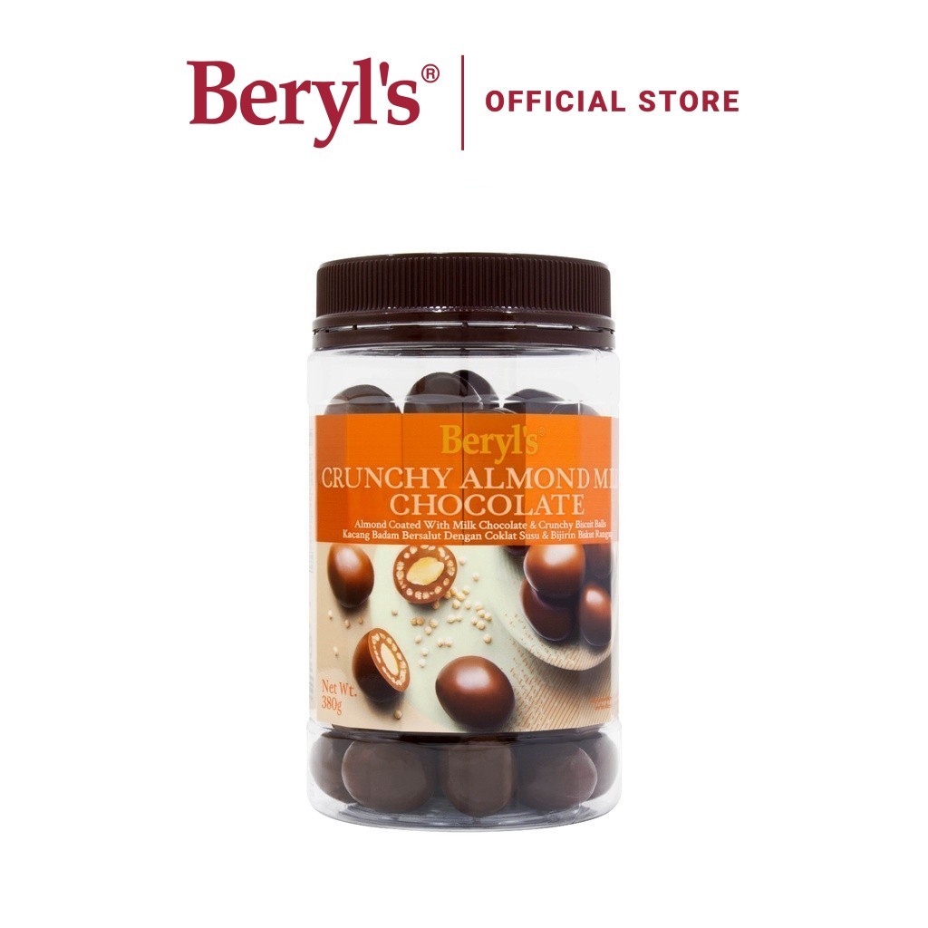 Beryl's Kacang Badam Coklat Susu & Bijiran Biskut | Almond Coated With Milk Chocolate & Crunchy ...